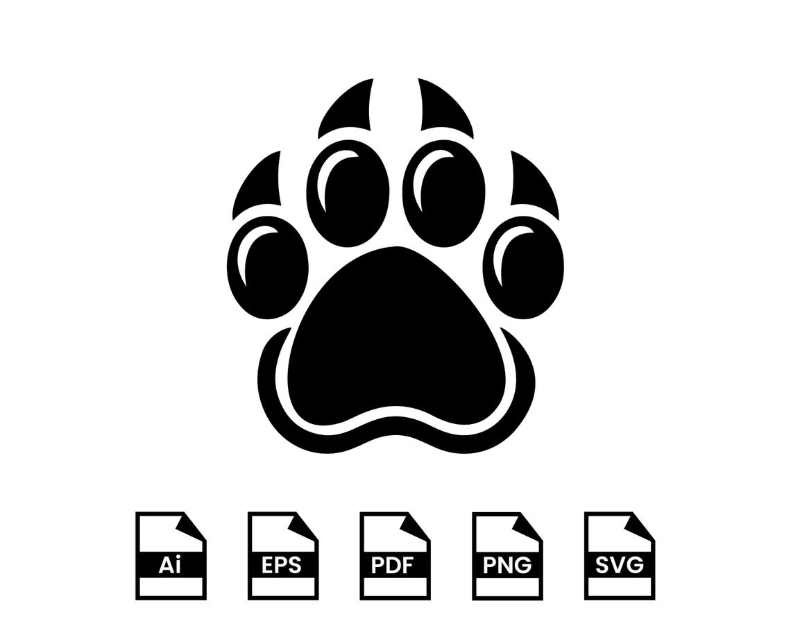 Bear Paw Silhouette, Hunting Clipart (SVG, PNG, PDF) - Etsy