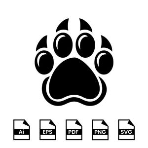 Bear Paw Svg, Bear Paw Cut File, Hunting Svg, Bear Paw Silhouette, Bear ...