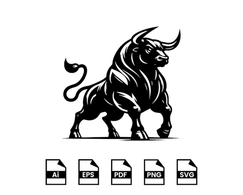 Bull Svg, Angry Bull Svg, Black Bull Silhouette, Bull Clipart, Cutfile ...