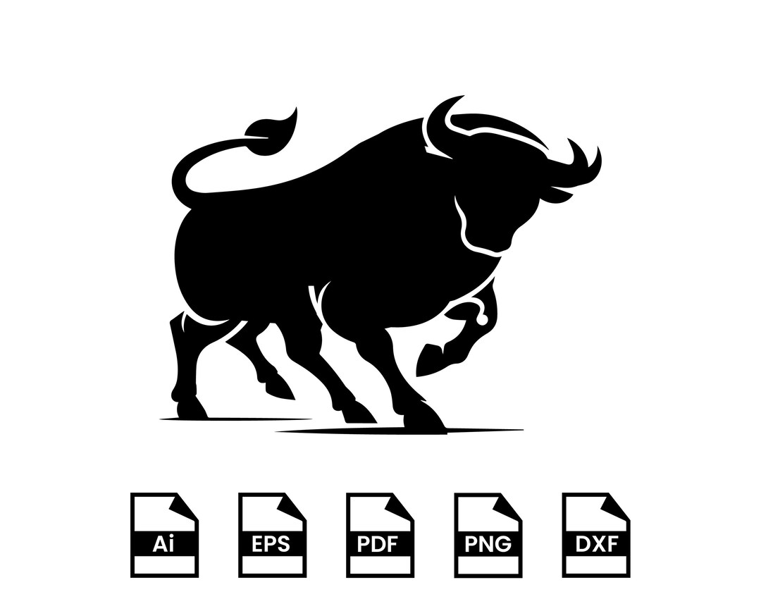 Angry Bull Svg, Bull Svg, Bull Silhouette, Svg and Png Files, Digital ...