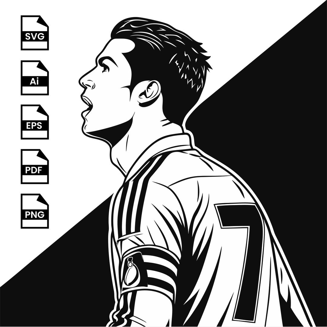 Cristiano Ronaldo CR7 Silhouette: Football Vector (digital Download) - Etsy
