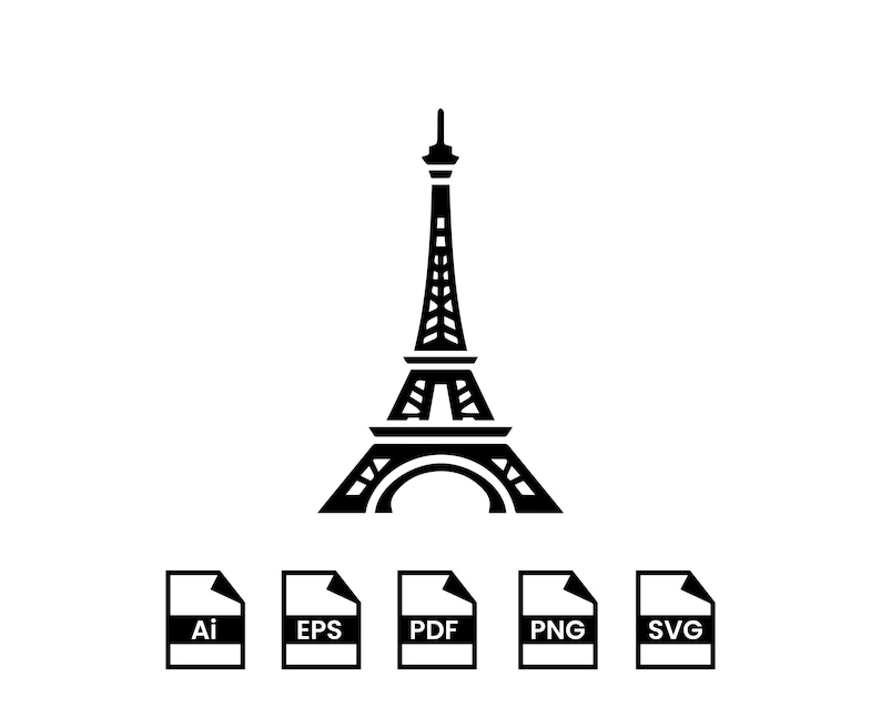 Eiffel Tower Svg, Eiffel Tower Clipart, Eiffel Tower Silhouette, Eiffel ...