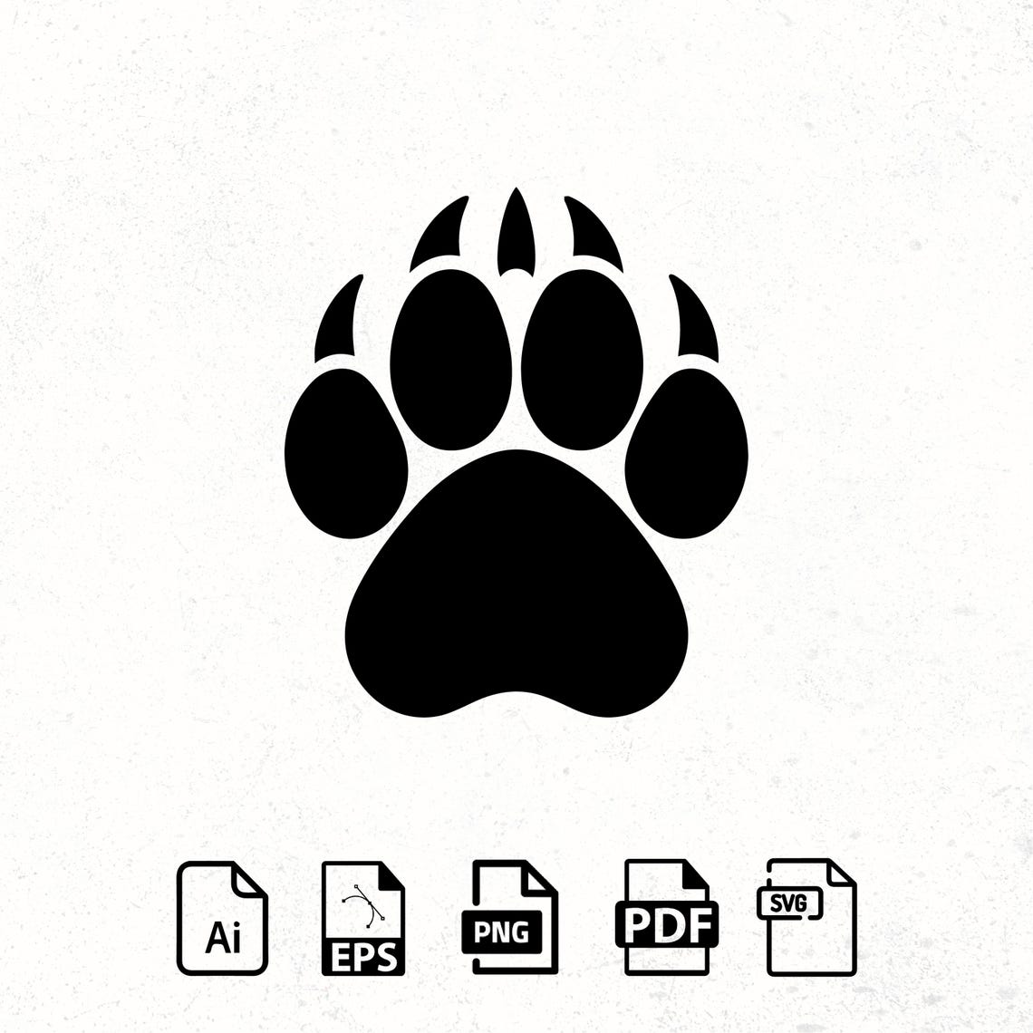 Bear Paw Svg, Bear Paw Cut File, Hunting Svg, Bear Paw Silhouette, Bear ...