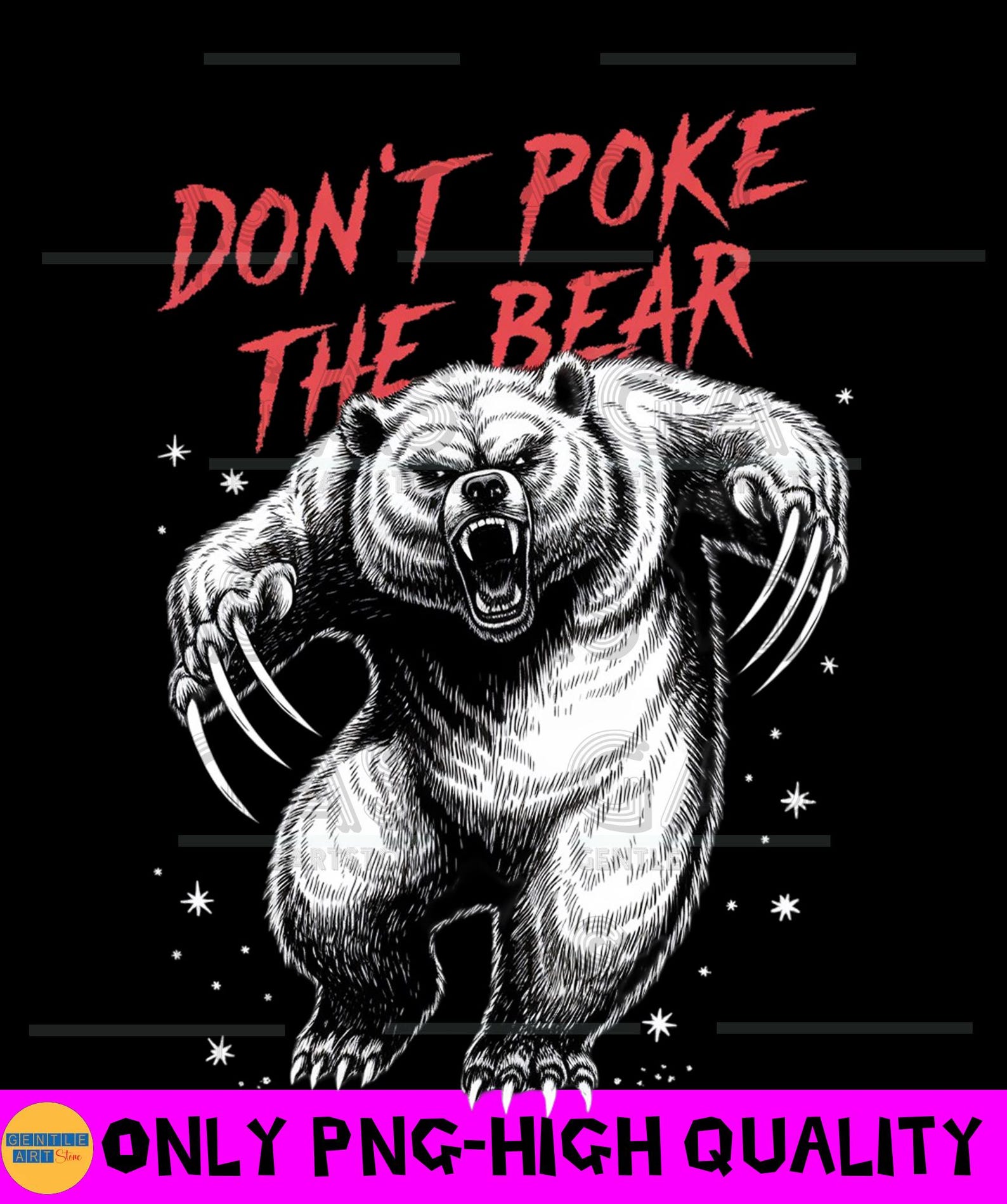 Don't Poke the Grizzly Bear PNG, Funny Don't Poke Design, Funny Animal ...