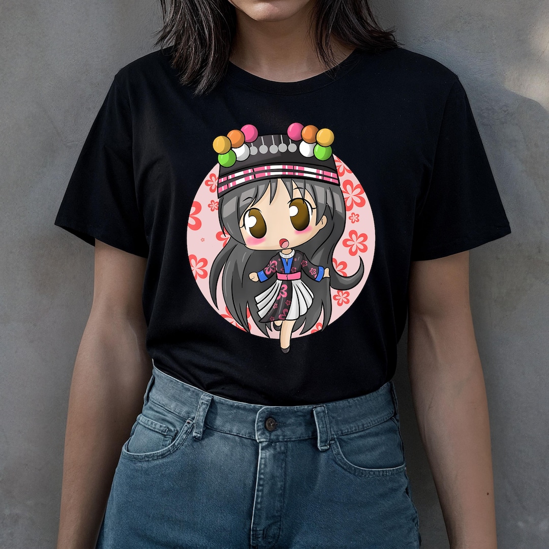 Cute Hmong Girl Cartoon PNG - Traditional Clothing Illustration ...