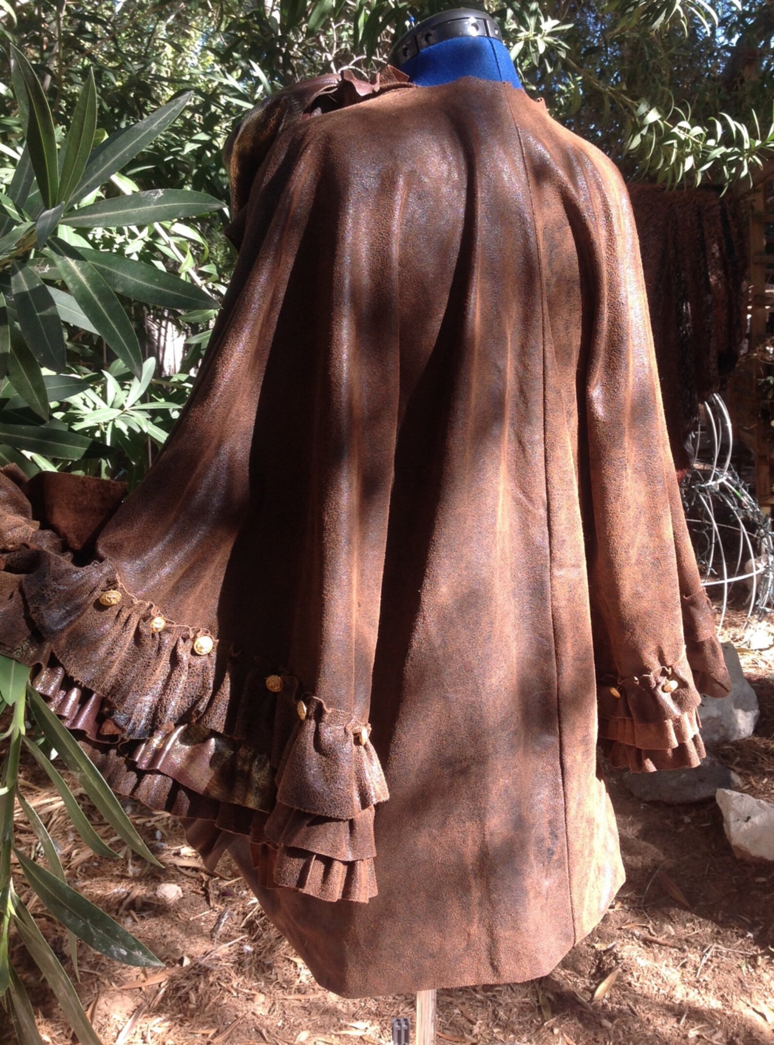 Showdiva Designs READY to SHIP Distressed Brown Leather Cape - Etsy