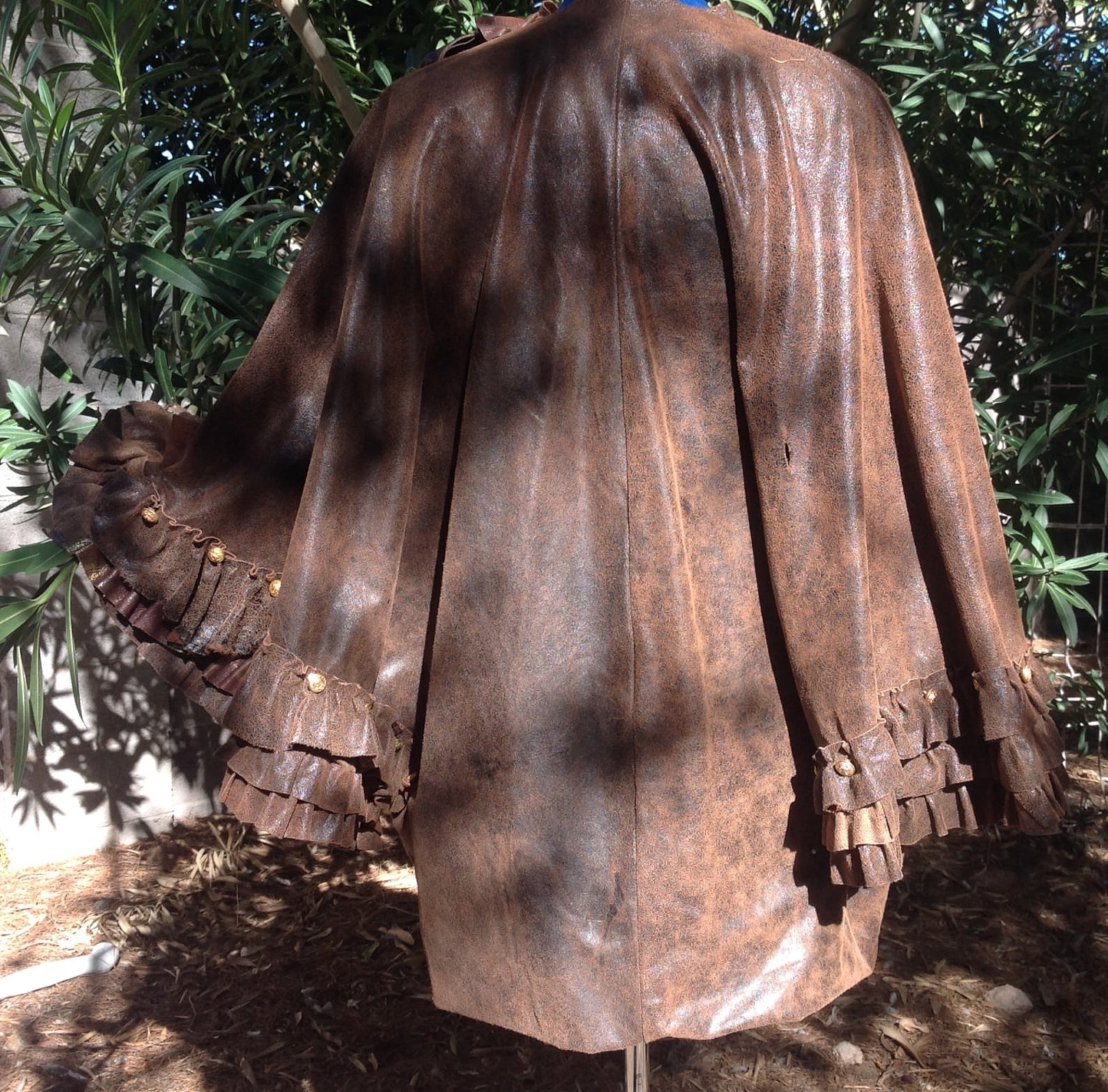 Showdiva Designs READY to SHIP Distressed Brown Leather Cape - Etsy