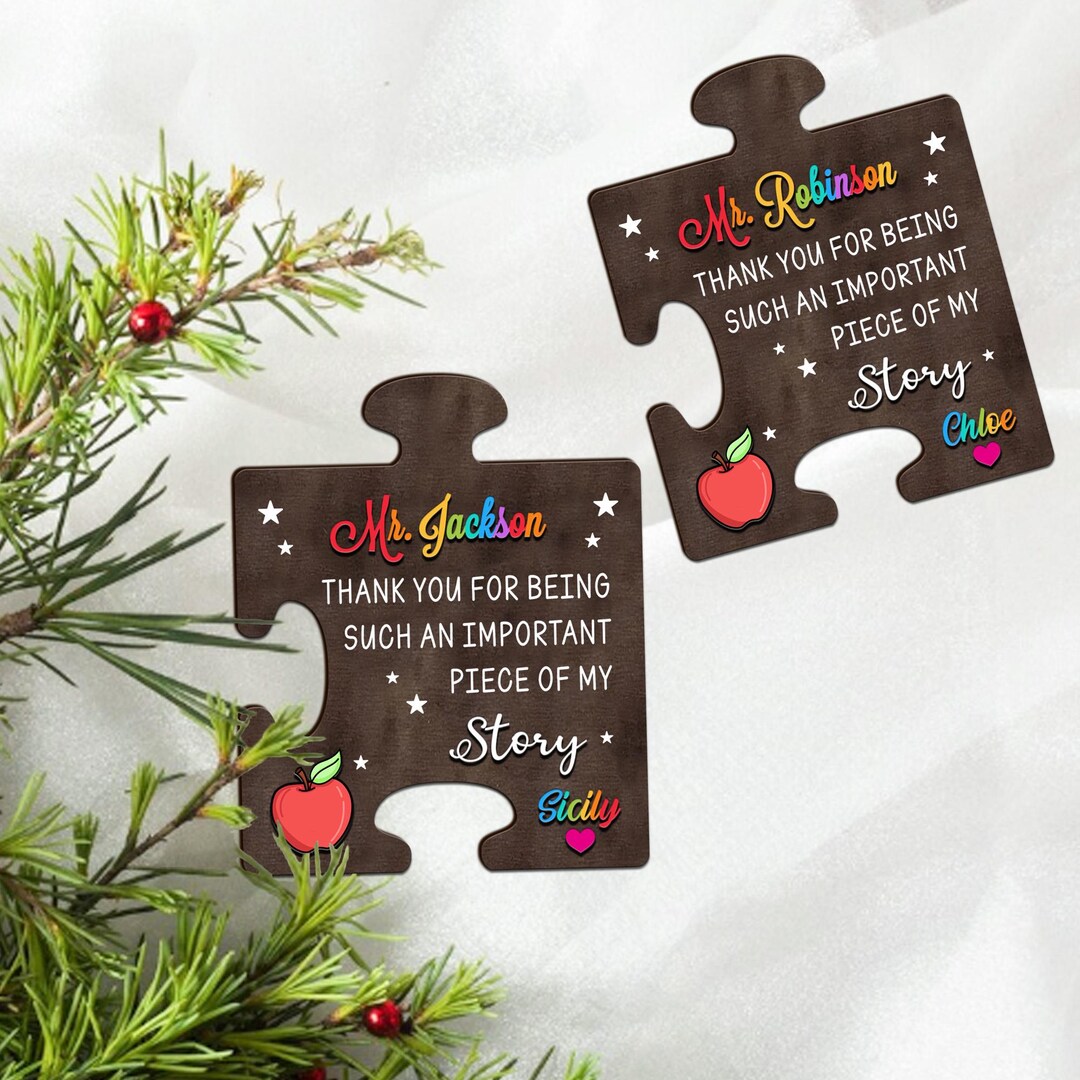 Personalized Teacher Puzzle Piece Fridge Magnet,teacher Appreciation ...
