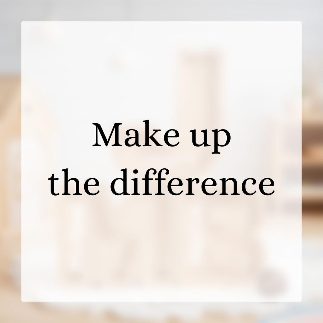 Make up the Difference - Etsy UK