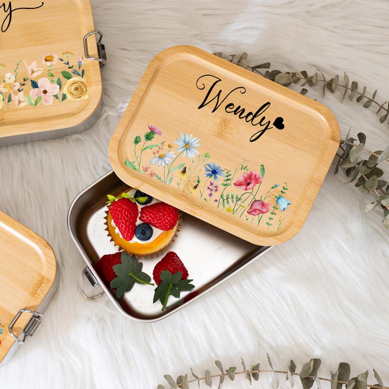 Custom Flower Lunch Box,personalized Stainless Steel Name Lunch Box ...