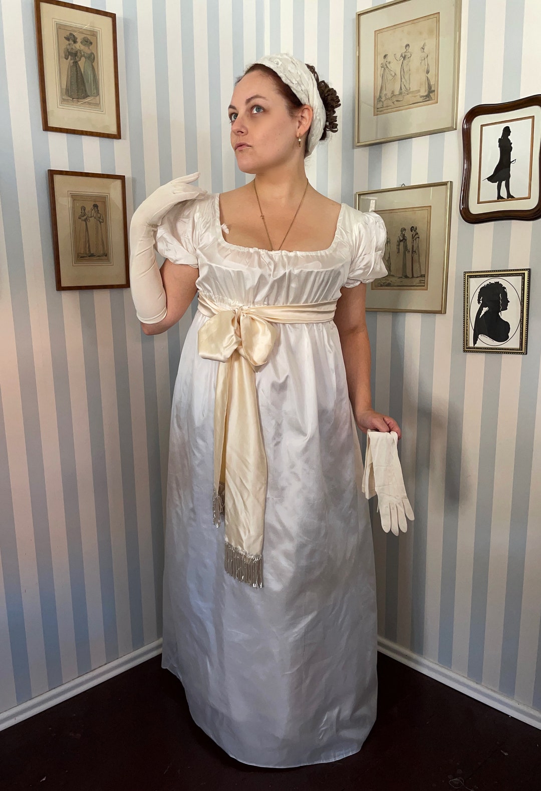 100% Silk Regency Gown - Etsy