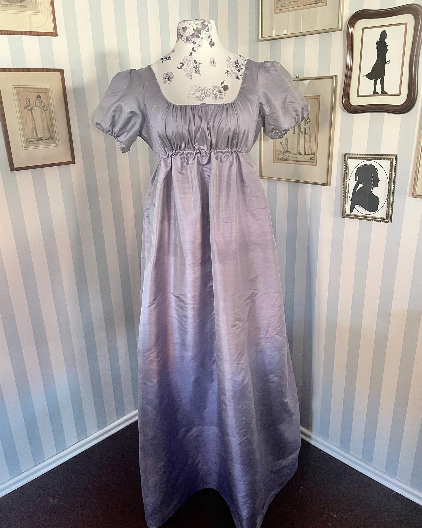 100% Silk Regency Gown - Etsy