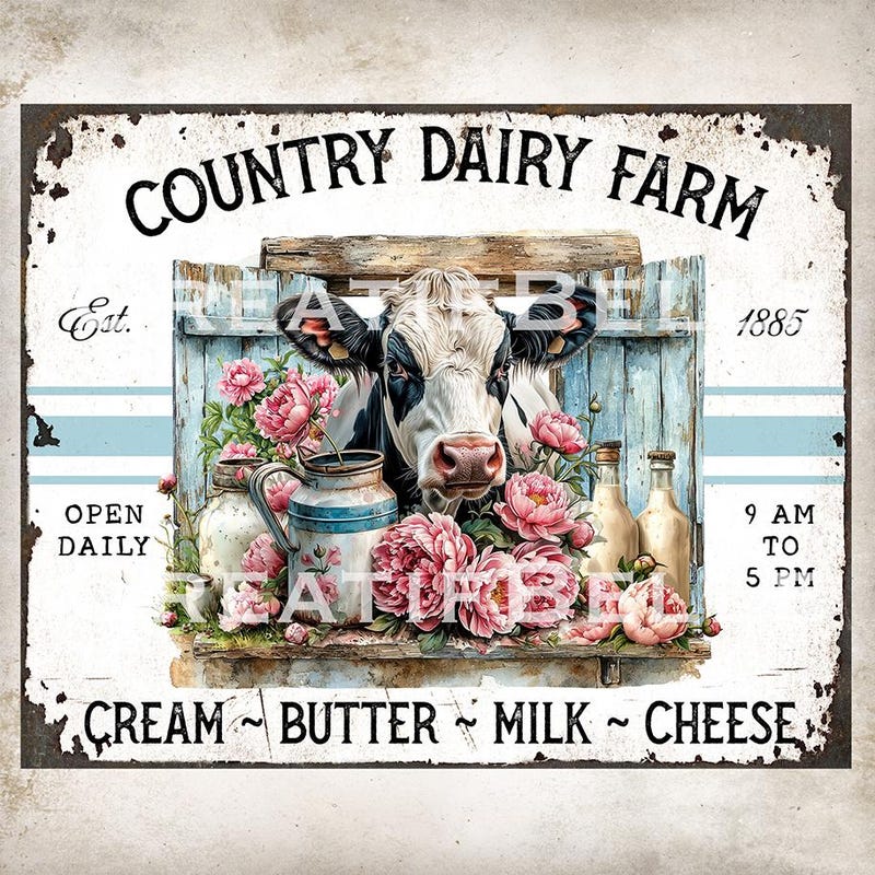 Vintage Dairy Sign - Etsy