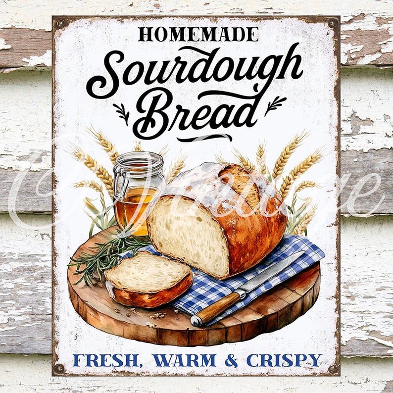 Homemade Sourdough Bread Rustic Farmhouse Kitchen DIY Sign Making Bread ...