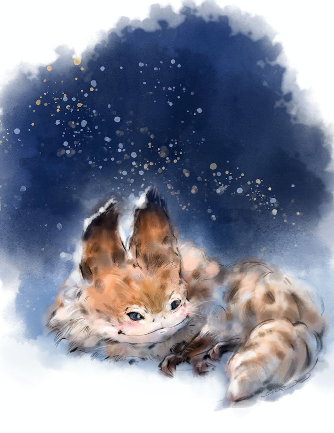 Under the Galaxy, Loth-cat Art Print - Etsy