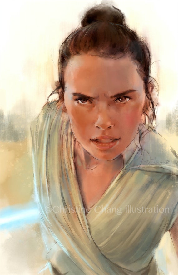 Pencil Drawing & Illustration Daisy Ridley the rise of Skywalker color ...