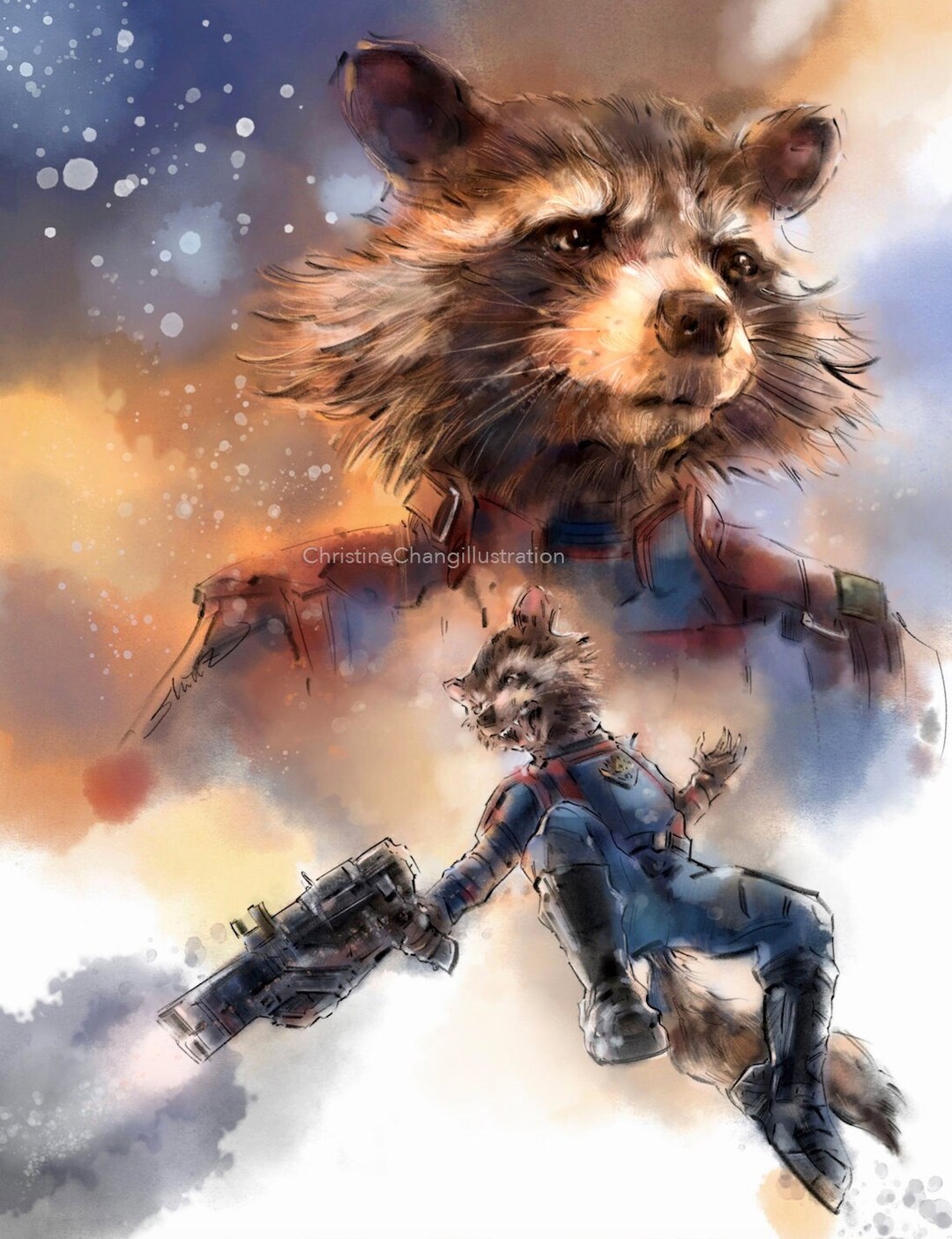 Rocket, Into the Forever and Beautiful Sky, 11"x17" Art Print - Etsy