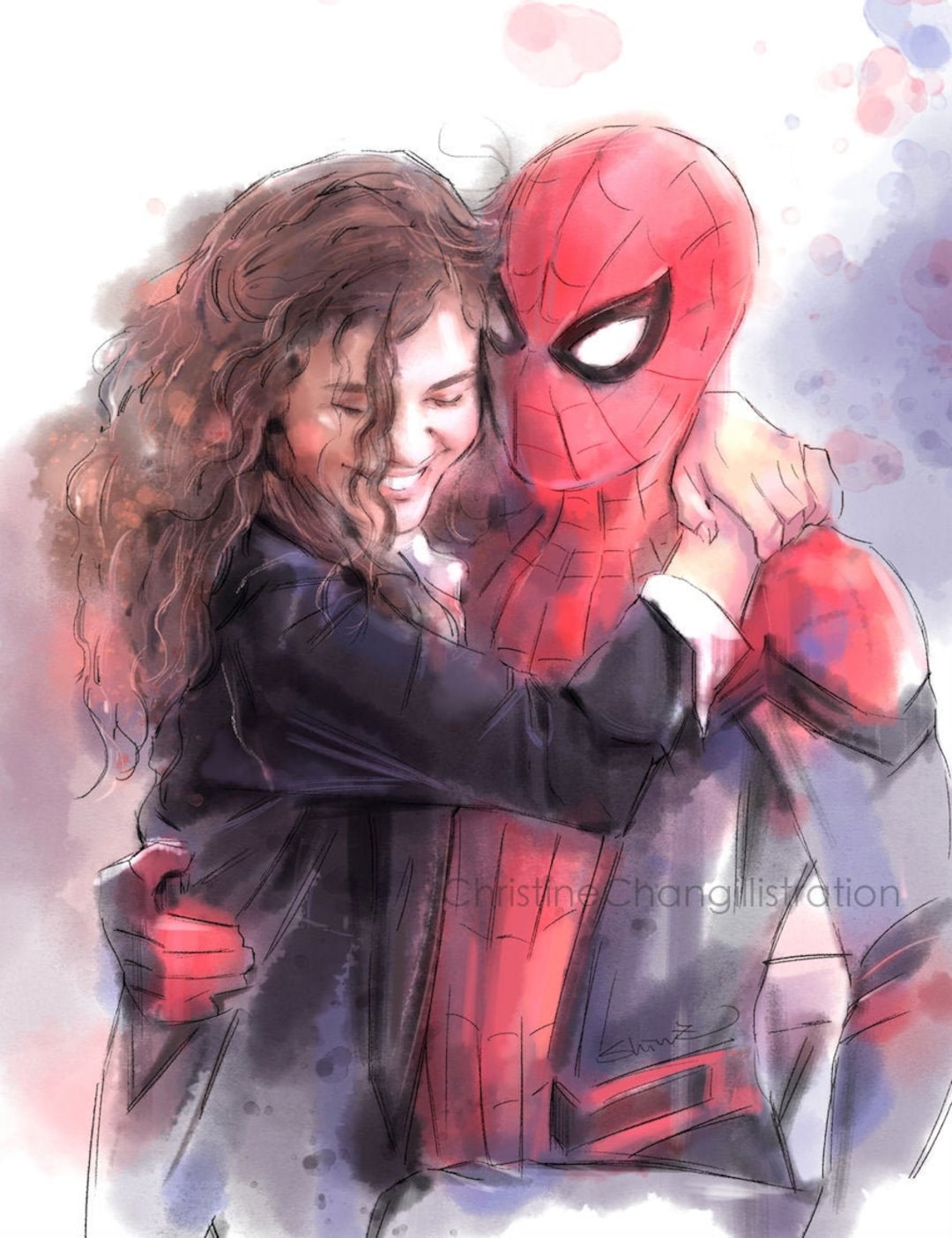 Spiderman and MJ 8.5x11 Art Print - Etsy