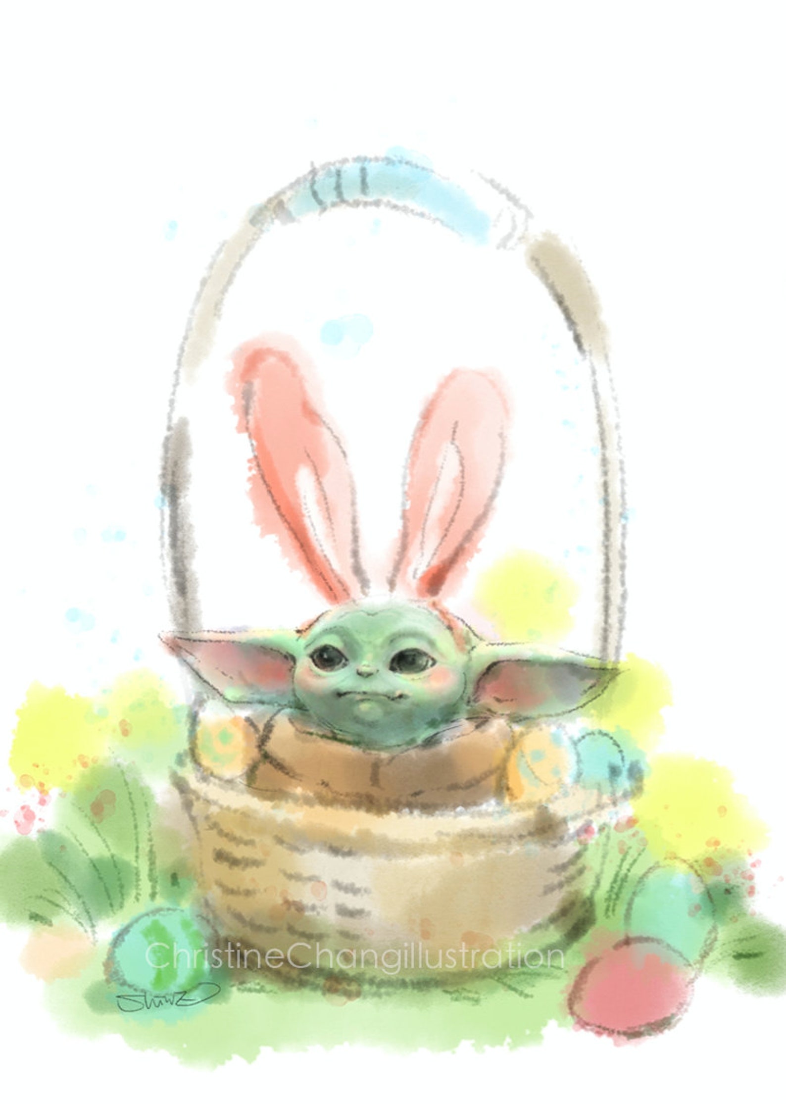 Easter Basket 5x7 Art Print - Etsy