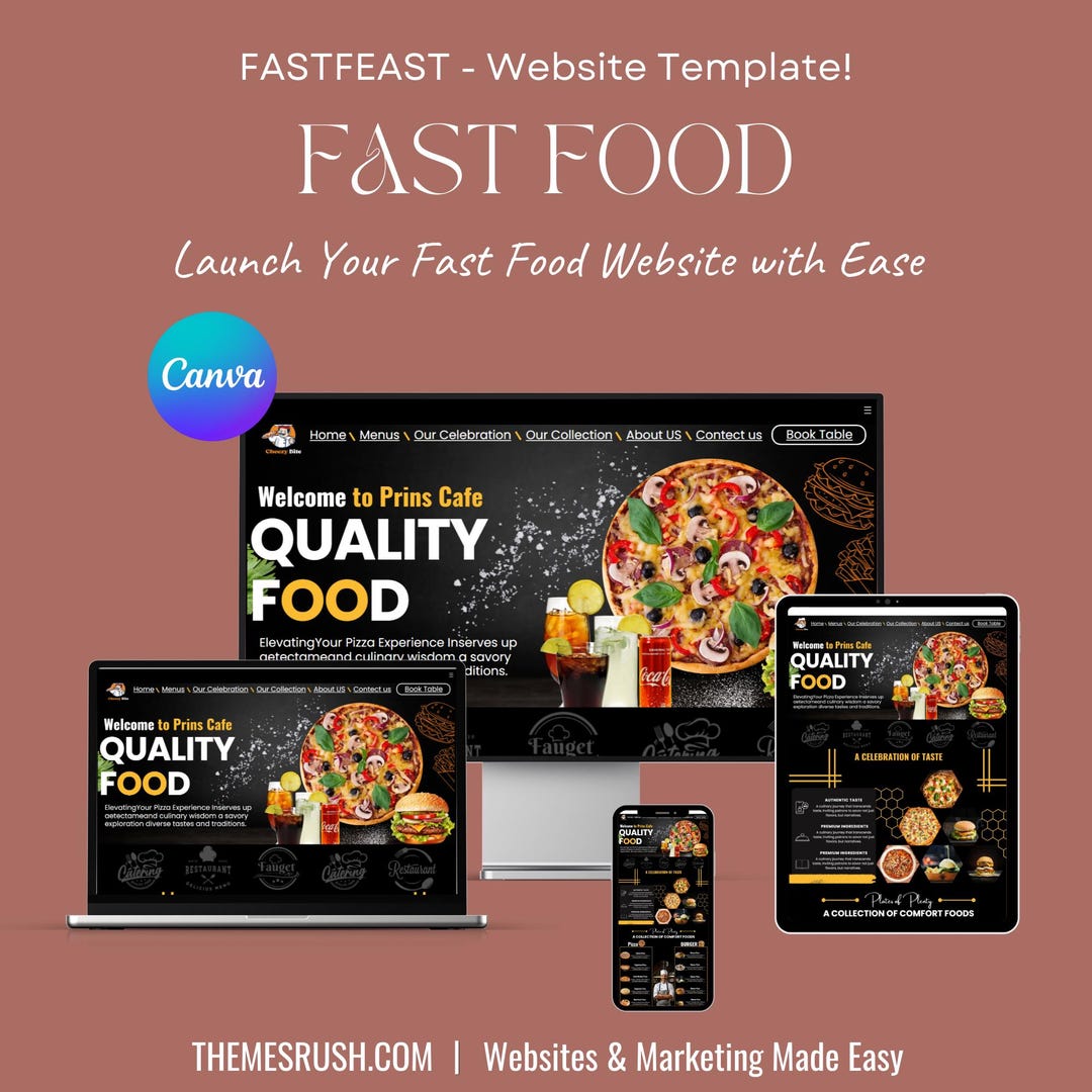 Fast Food Canva Website Template – Ready to Launch in Minutes With Easy ...