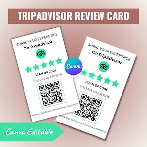 Tripadvisor Review Cards - Editable Canva Template (digital Download ...