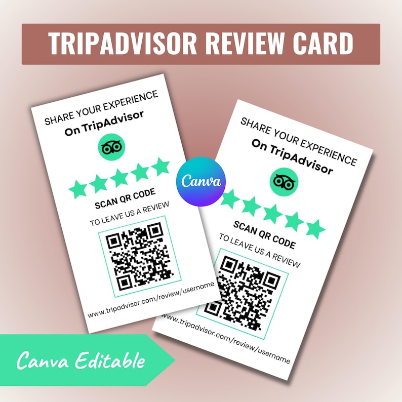 Tripadvisor Review Cards - Editable Canva Template (digital Download ...