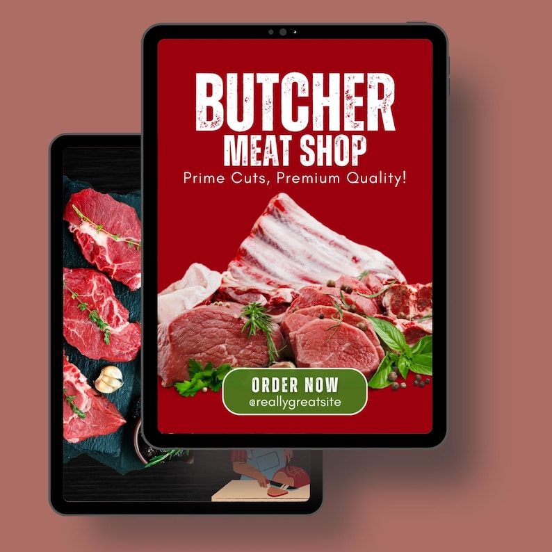 CARMINE - Butcher Shop Social Media Templates - Ready-to-post Canva ...