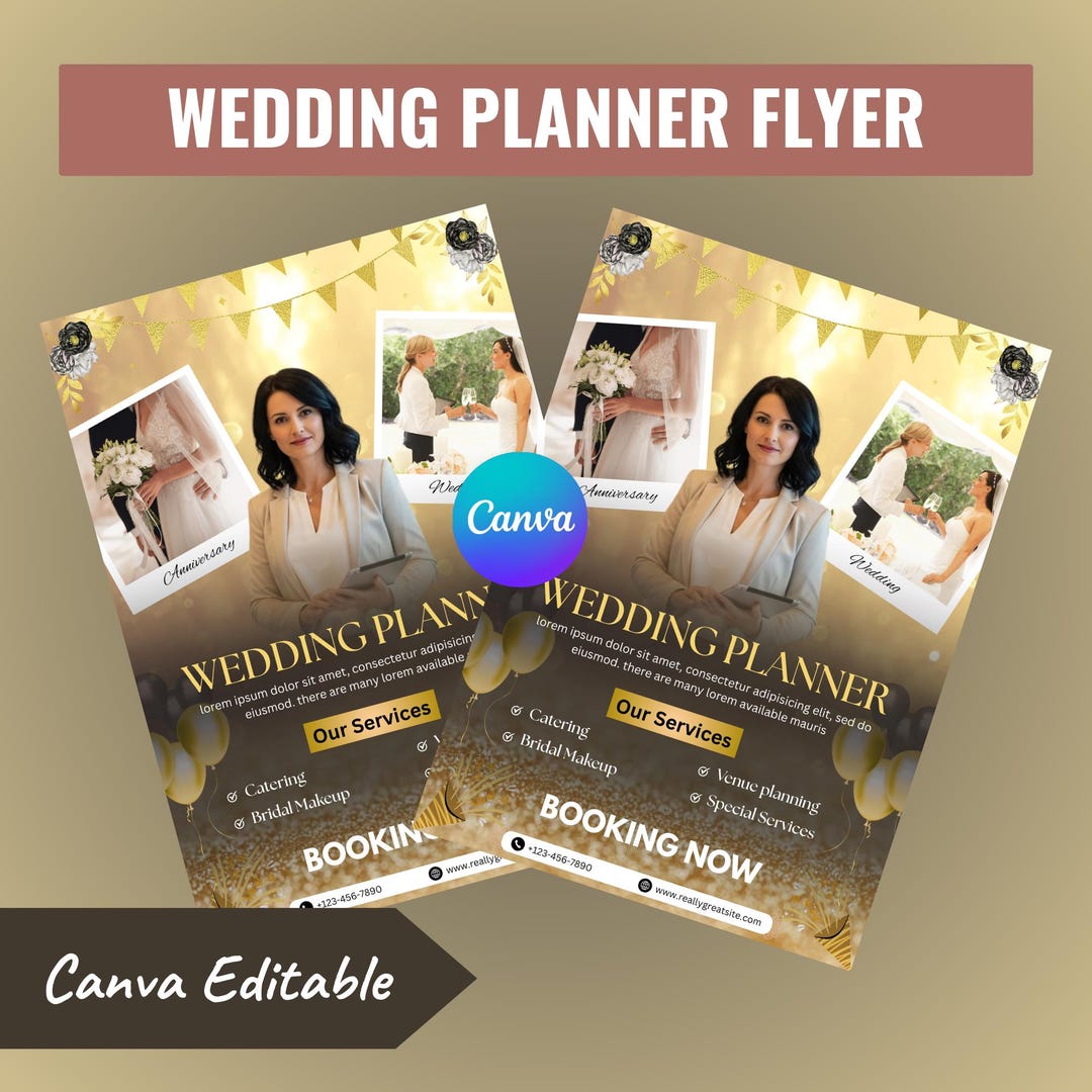 Event Planner Flyer - Editable Canva Design (A4 & US Letter Size) - Etsy