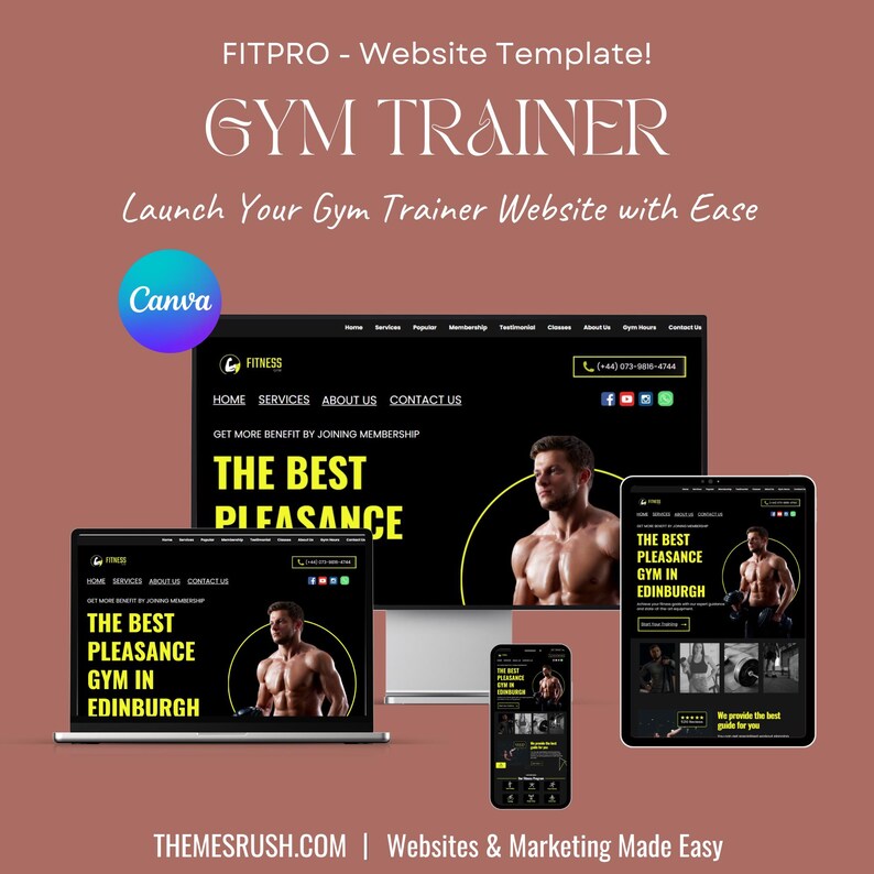 FITPRO – Gym Trainer Canva Website Template – Ready to Launch in ...