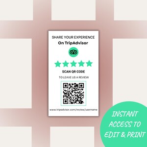 Tripadvisor Review Cards - Editable Canva Template (digital Download ...