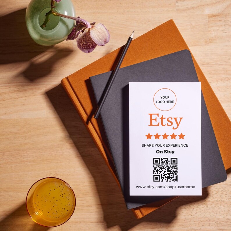 Etsy Review Card Template: QR Code Feedback Sign (canva Editable ...