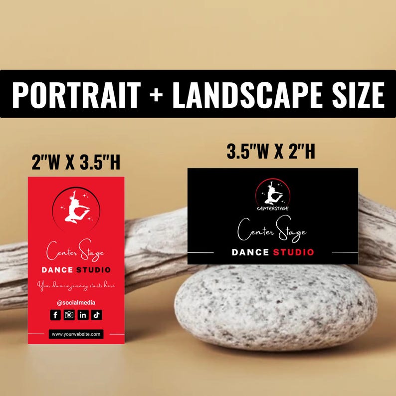 Dance Studio Business Card Template (canva Editable, Digital Download ...