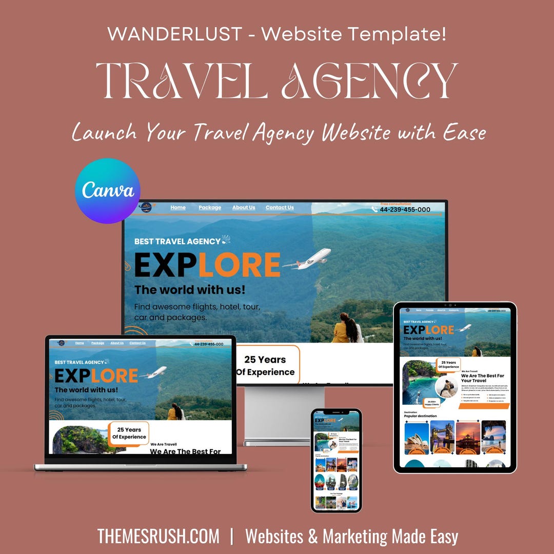 Travel Agency Canva Website Template – Ready to Launch in Minutes With ...