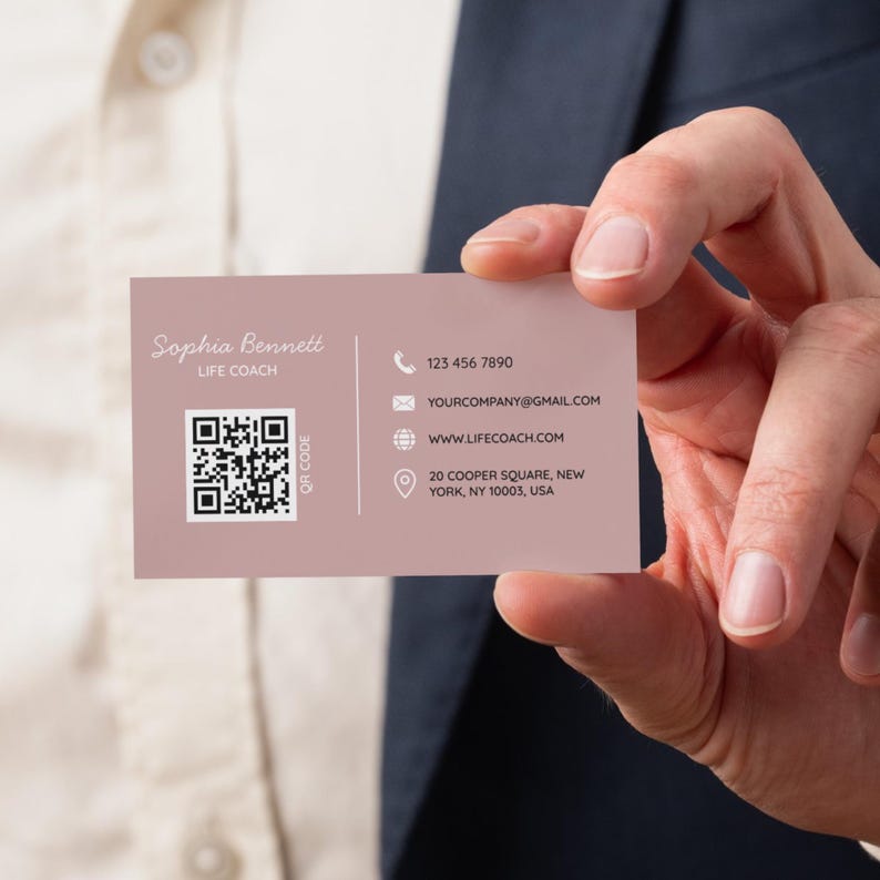 Life Coach Business Card Template for Canva – Editable DIY Design ...