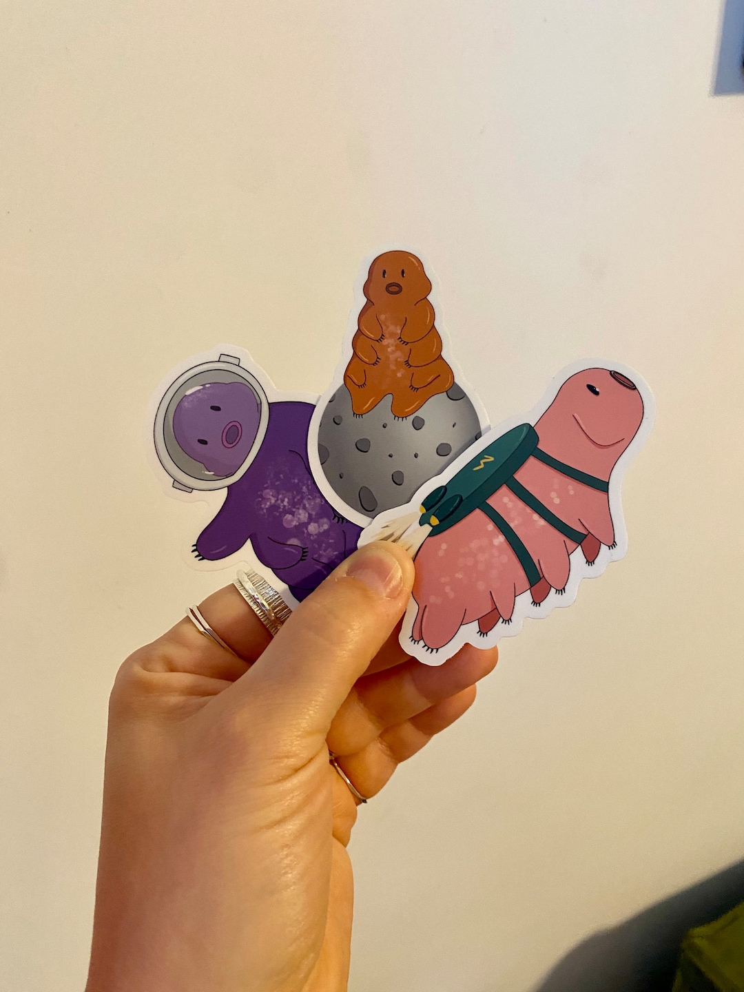 Tardigrade Sticker Pack - Water Bears in Space - 3 Matte, Waterproof ...
