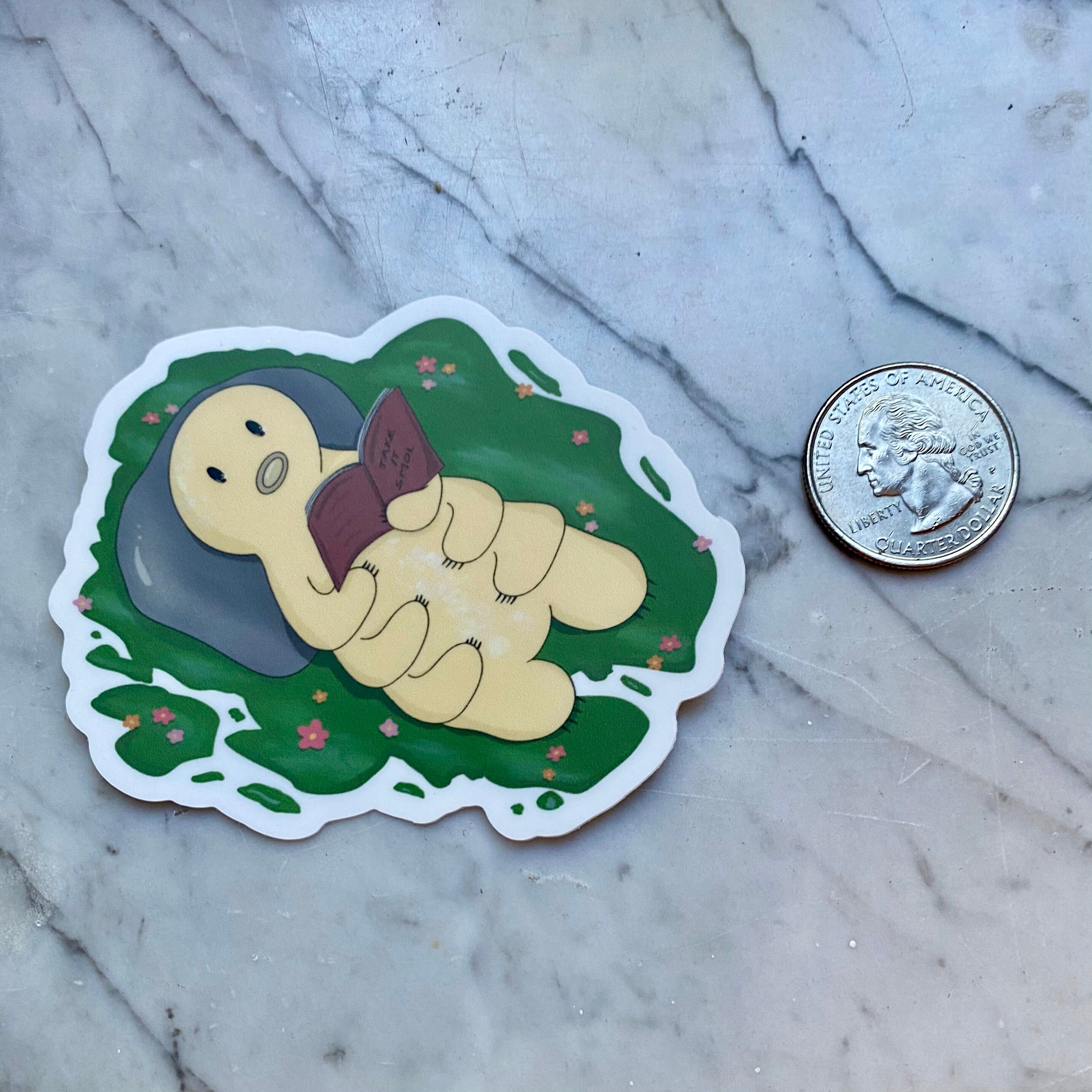 Tardigrade Sticker Cozy Reading Tardigrade Matte - Etsy