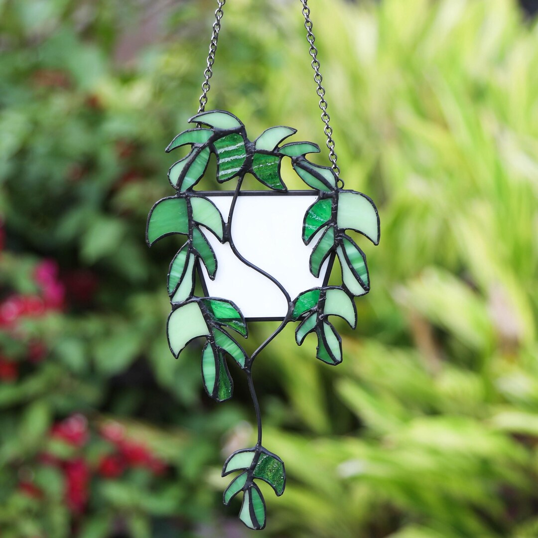 Colorful Green Leaf Glass Flower Pot/leaf-shaped Glass Sun Catcher ...