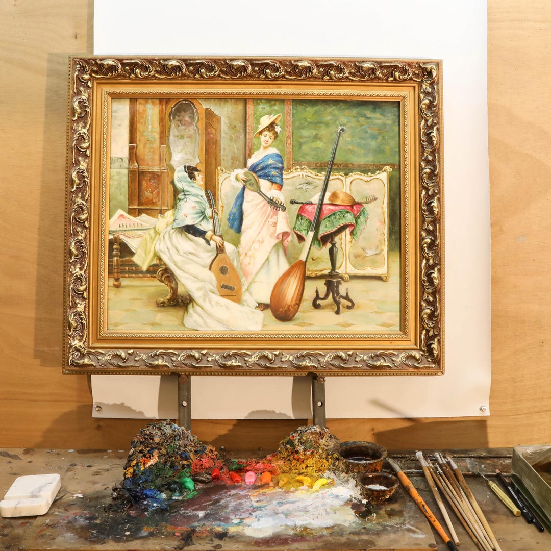 Instrumental Performance Depiction/traditional Oil Painting/european ...
