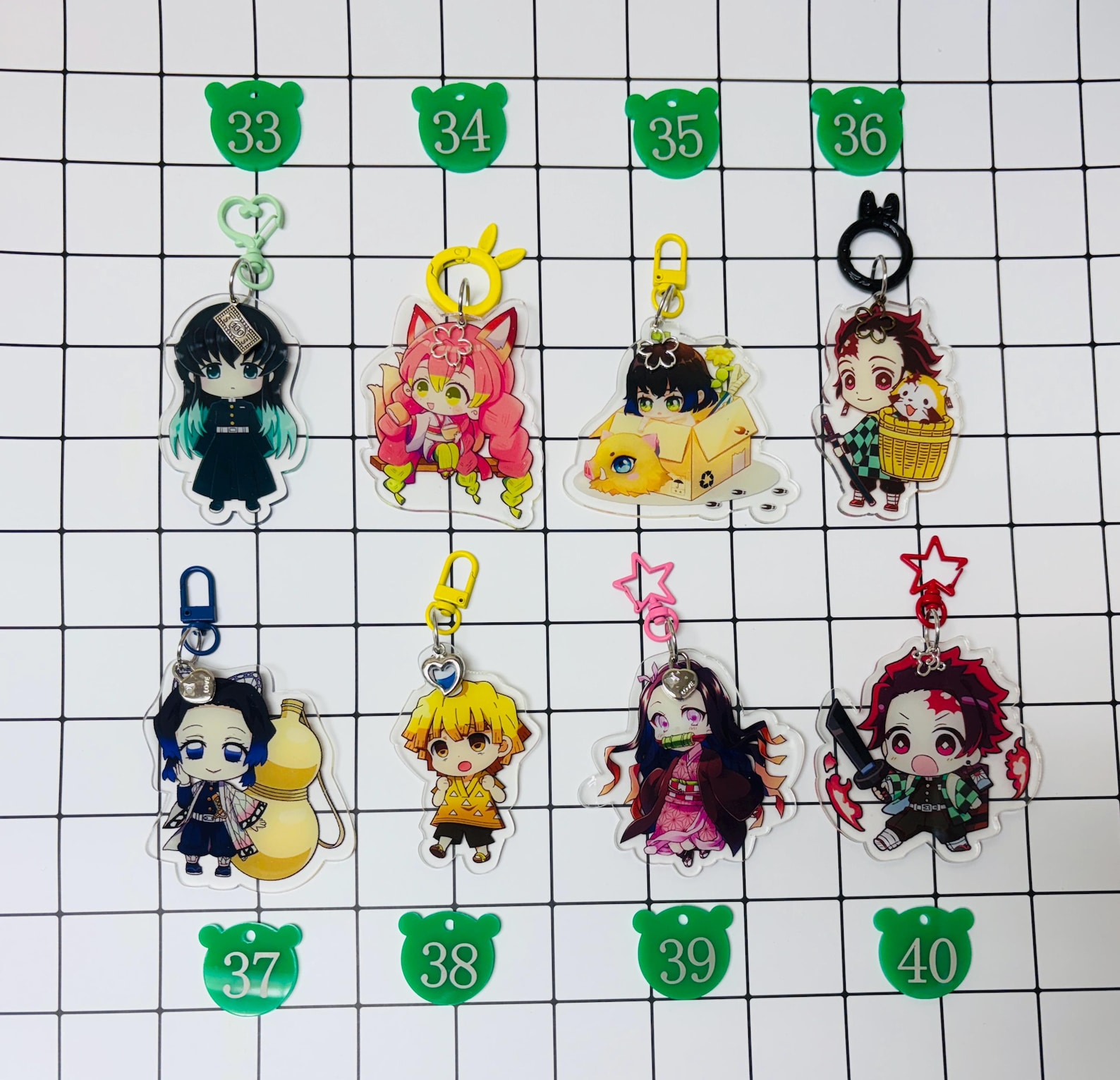 Demon Slayer Keychain Anime Bag Charms Keyring Accessories - Etsy