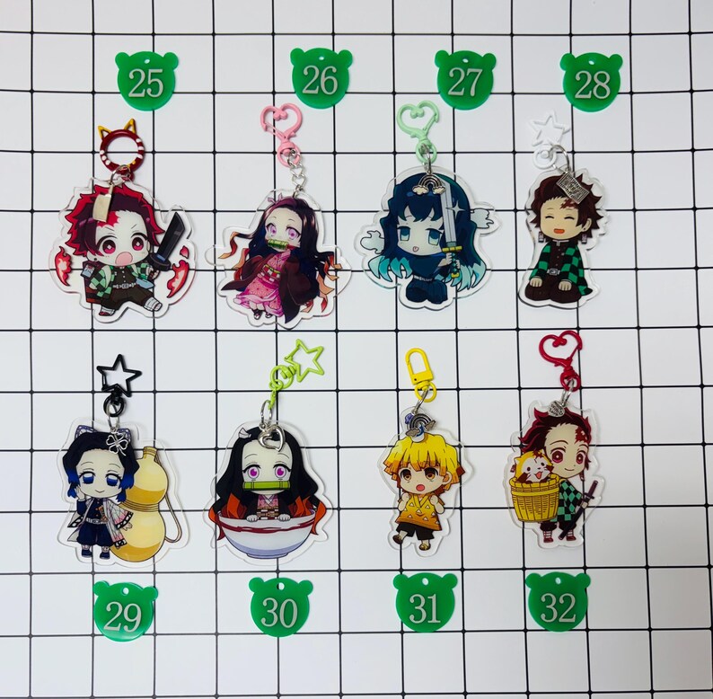 Demon Slayer Keychain Anime Bag Charms Keyring Accessories - Etsy