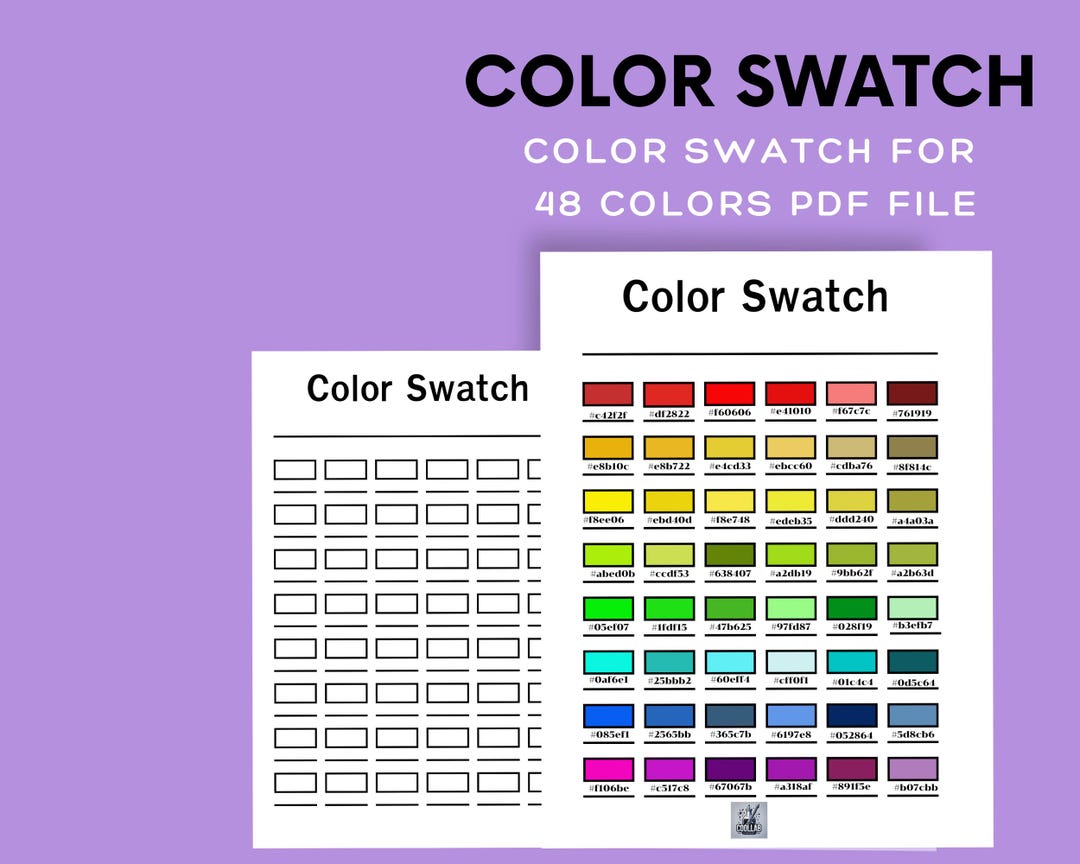 48 Color Swatch PDF File: General Application - Etsy