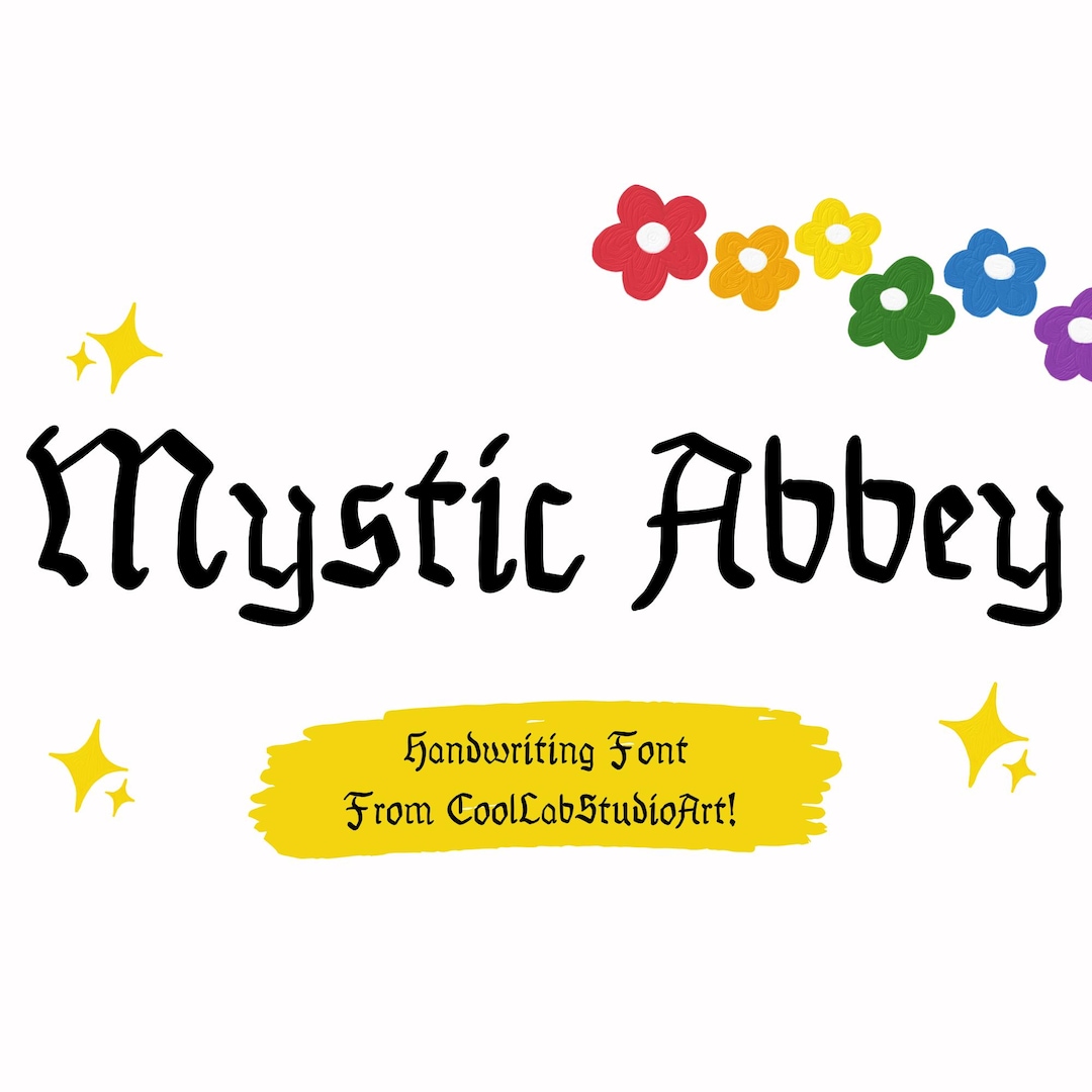 Gothic Handwriting Font: Mystic Abbey - Dark Academia, Fantasy Designs ...