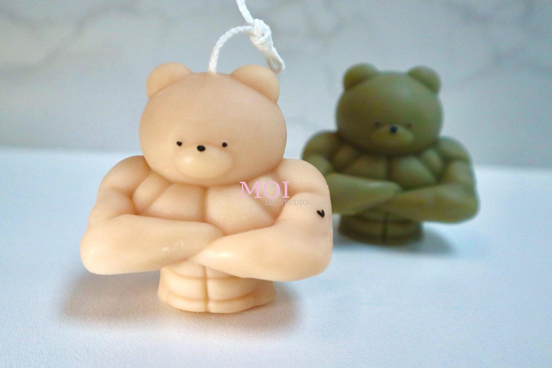 One Soy Wax Tattoo Bodybuilder Bear - Etsy