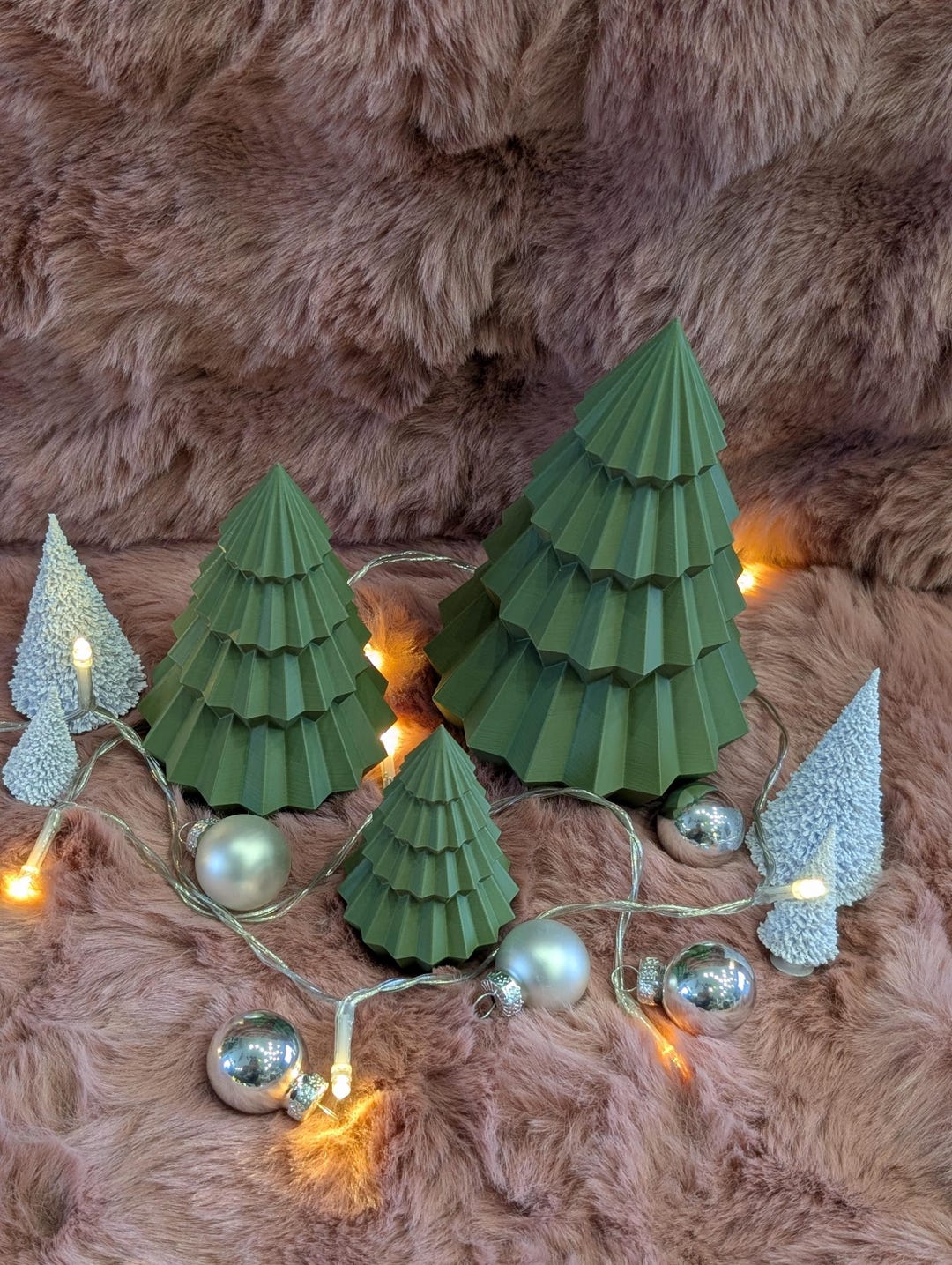 Green Christmas Trees - 3D Printed Christmas Tree - Christmas Village ...