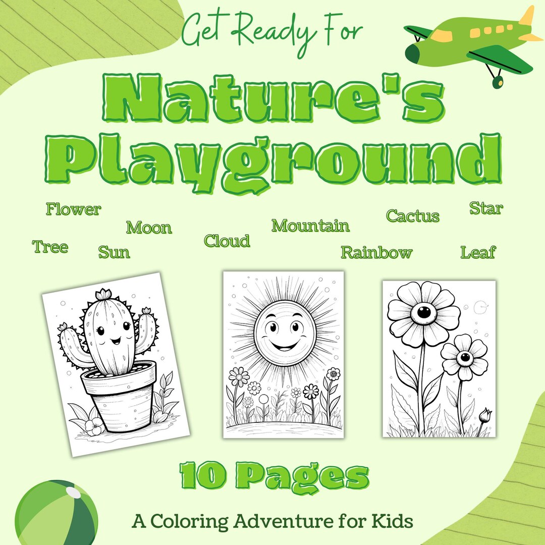 10 Nature-themed Coloring Pages - Etsy