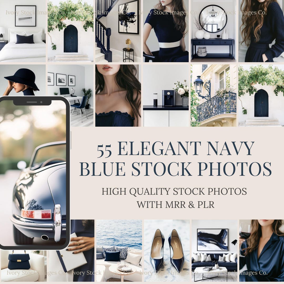 Navy Blue Aesthetic Stock Photos | MRR PLR | 55 Navy Blue Minimalist ...
