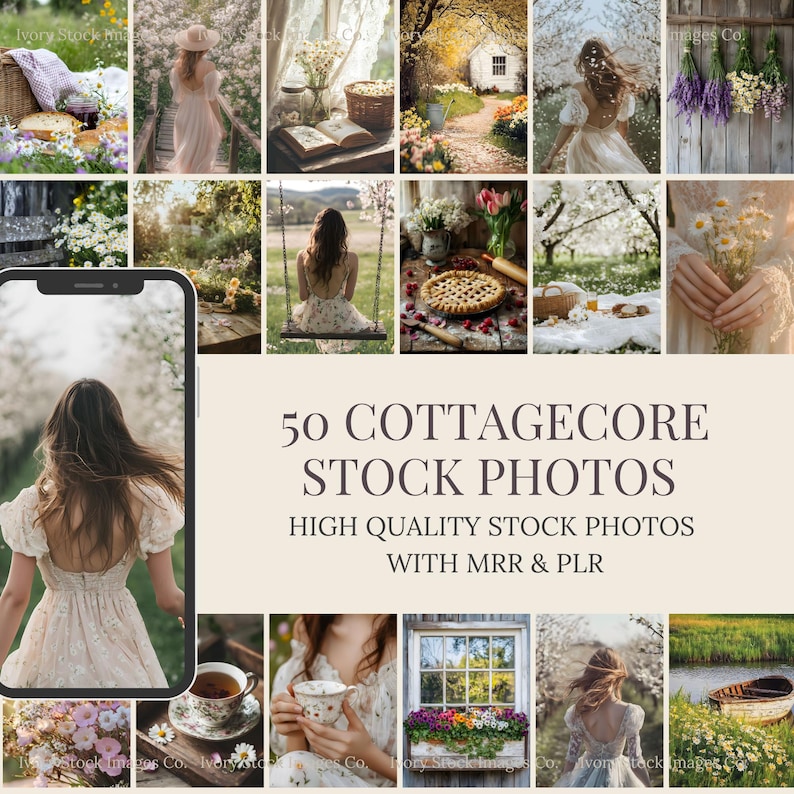 Spring Cottagecore Stock Photos: 100 AI Cozy Images (MRR PLR) - Etsy