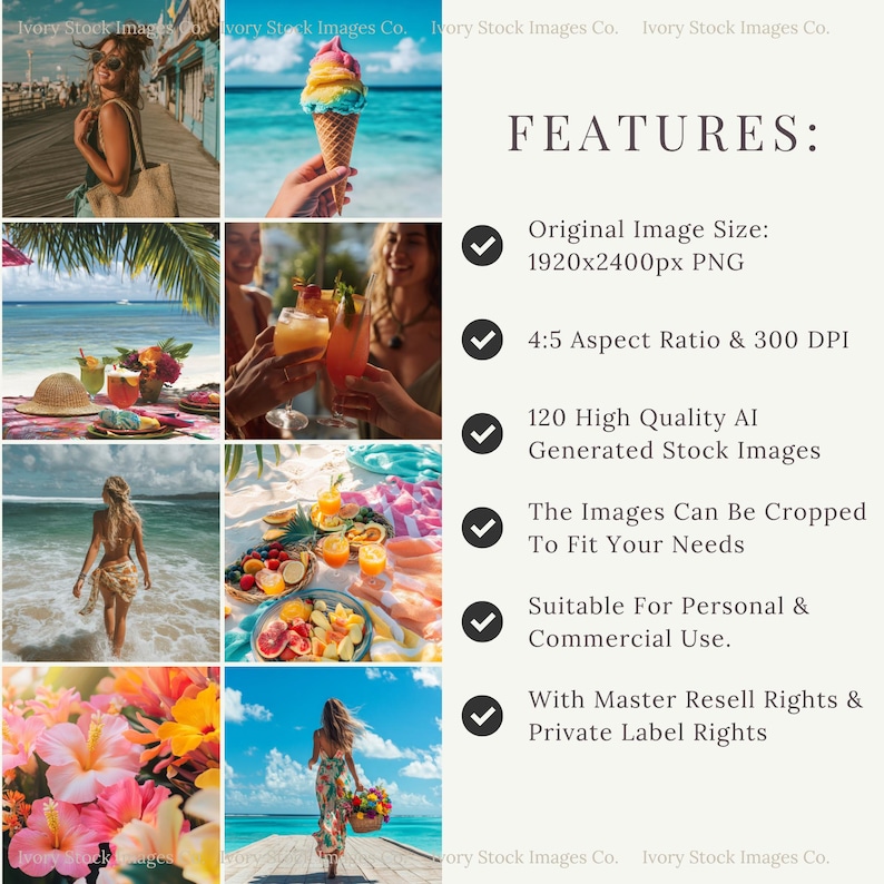 Summer Stock Photos | 120 Beach Lifestyle Images (PLR MRR) - Etsy