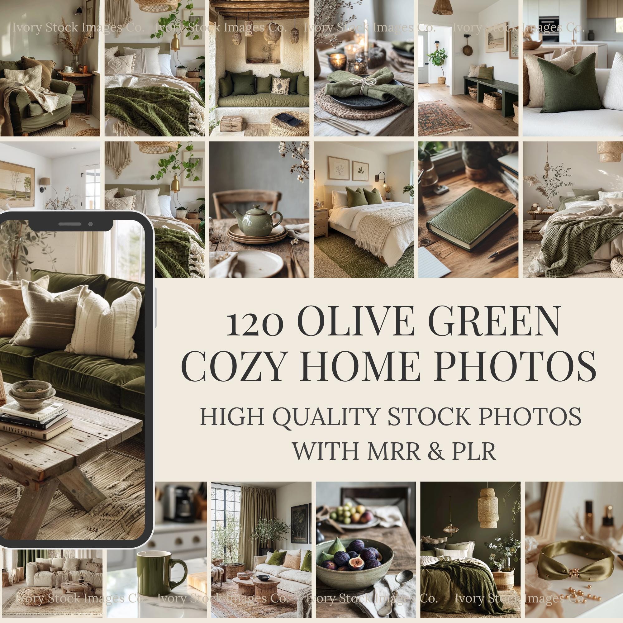 Faceless Stock Photos | MRR PLR | 120 Aesthetic Olive Green Minimalist ...