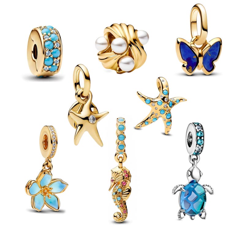Gold Pandora Charms Beach - Etsy